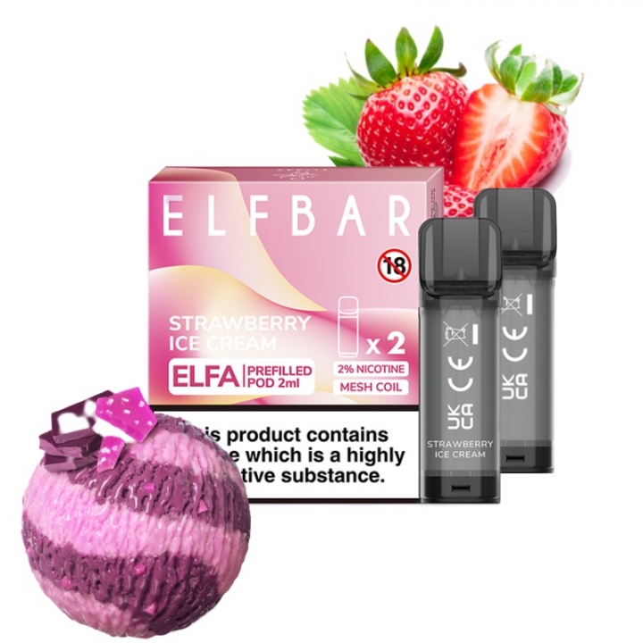 Strawberry Ice Cream - Elfa Prefilled Pod (2 Pack)
